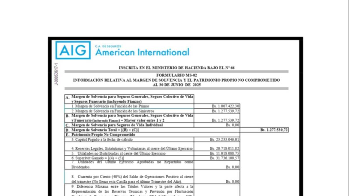 FORMULARIO MS-02 AIG C.A. DE SEGUROS 30 JUL 2025